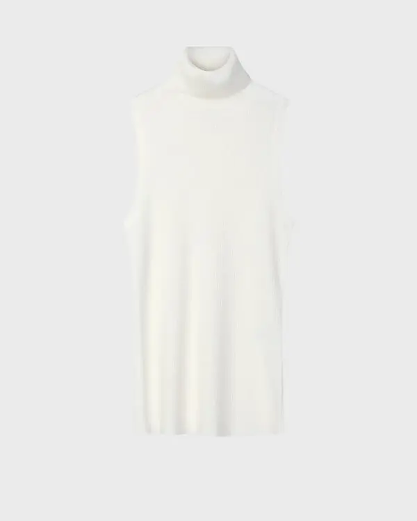 Stylein Fitted Sleeveless Ribbed Knit Turtleneck Top