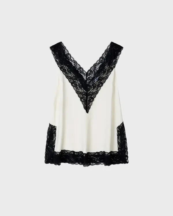 Stylein Miette Lace Trim V-neck Top
