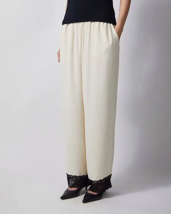 Stylein Monteroni Lace Trim Wide Leg Trousers