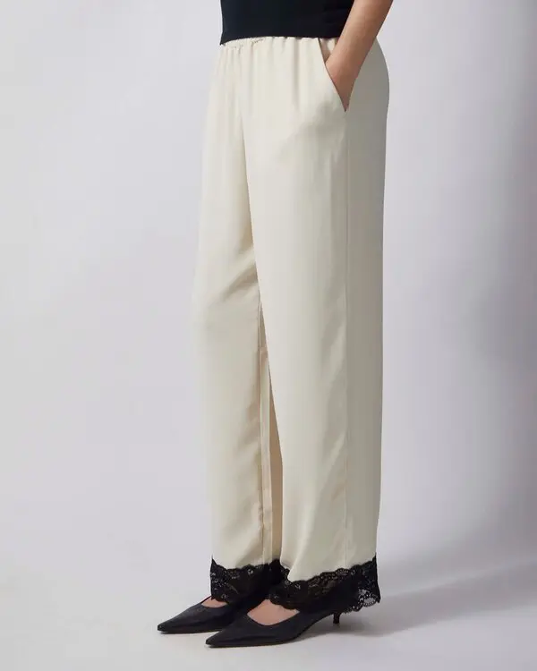 Stylein Monteroni Lace Trim Wide Leg Trousers