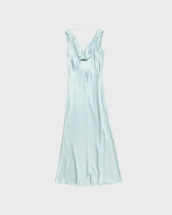 Acne Studios Silk Draped Tunic Dress - Light Blue