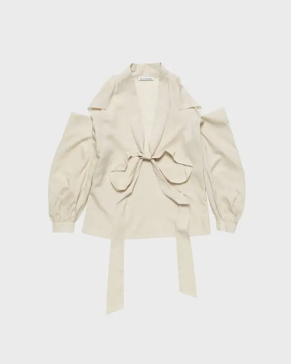 Acne Studios Cut-out Bow Blouse - Light Beige