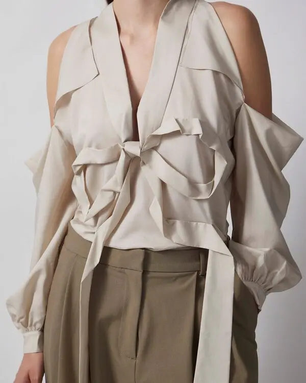 Acne Studios Cut-out Bow Blouse