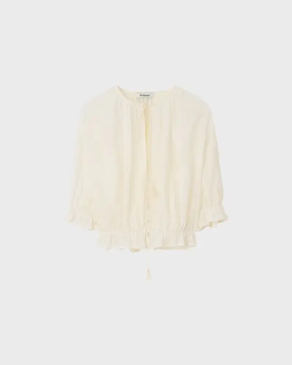 Rodebjer Plissé Blouse With Tassel Detail