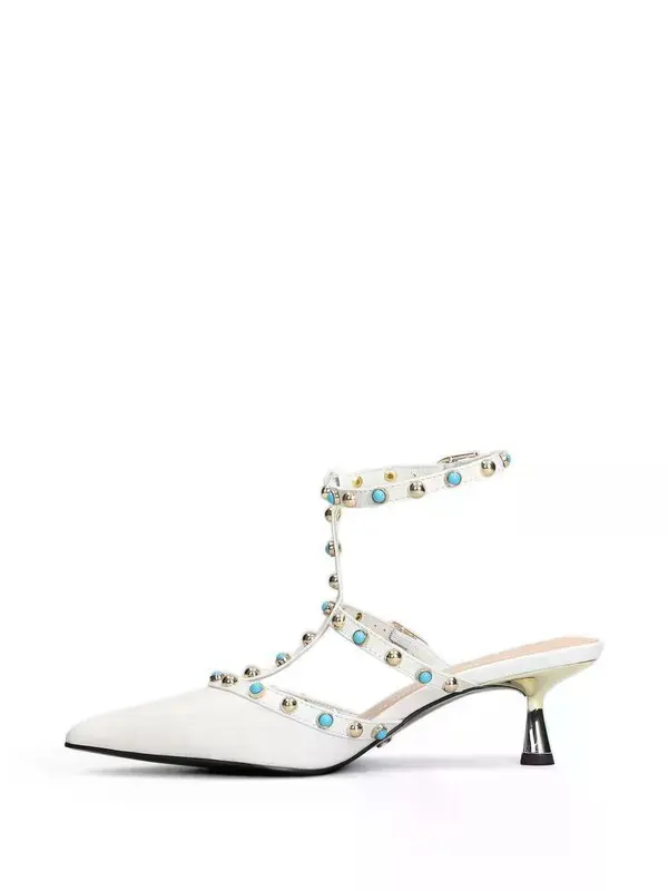 GOLD & ROUGE Embellished T-bar Pumps