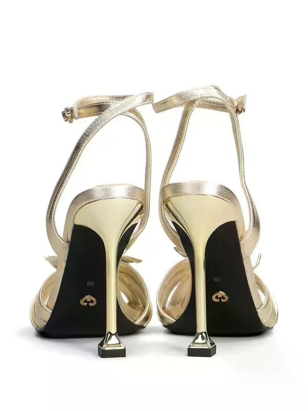 GOLD & ROUGE Metallic Bow Detail Sandals