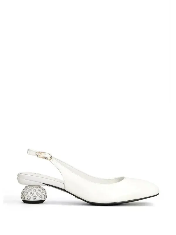 GOLD & ROUGE Joy Crystal-embellished Slingback Pumps