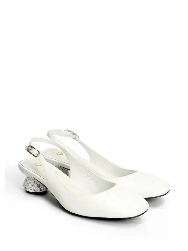 GOLD & ROUGE Joy Crystal-embellished Slingback Pumps