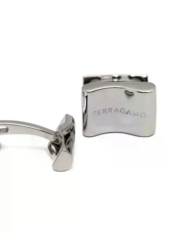 FERRAGAMO Logo-engraved Curved Cufflinks