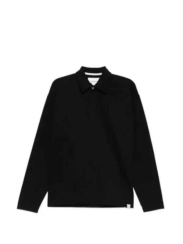 Norse Projects Long-sleeve Cotton Polo Shirt - Black