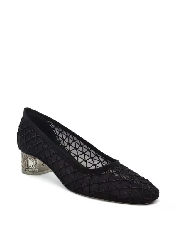 Casadei Embellished Mesh Pumps - Black