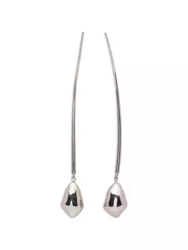 PANCONESI Curved Bar Earrings - Silver