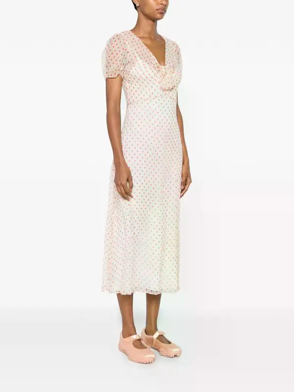 N°21 Polka Dot Silk Midi Dress