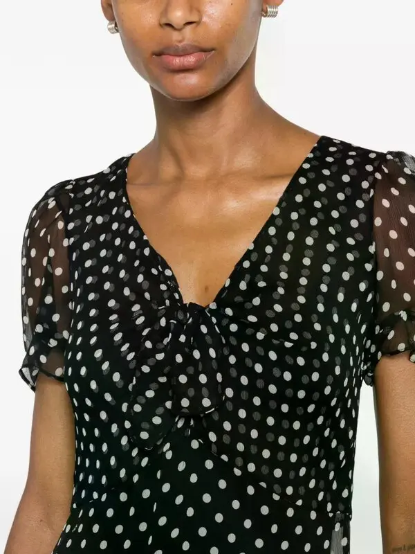 N°21 Polka Dot Silk Midi Dress