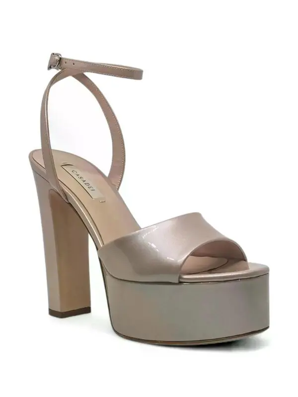 Casadei Patty Patent-finish Platform Sandals