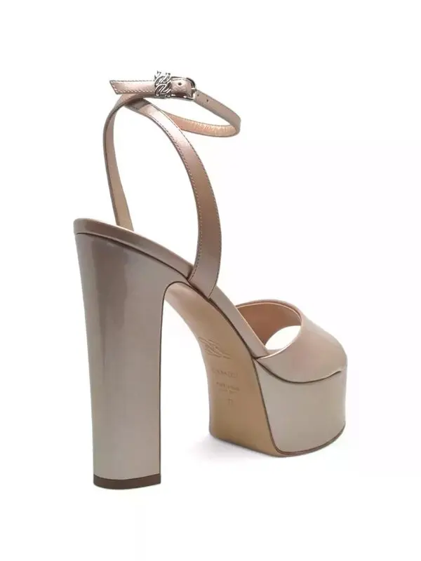 Casadei Patty Patent-finish Platform Sandals