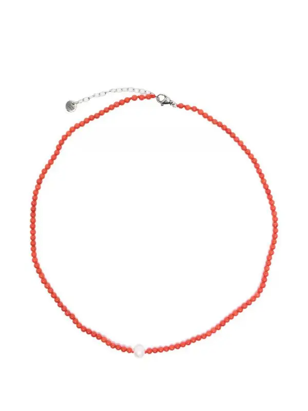 COLLANINE COLORATE Beaded Pearl-detail Necklace - Orange