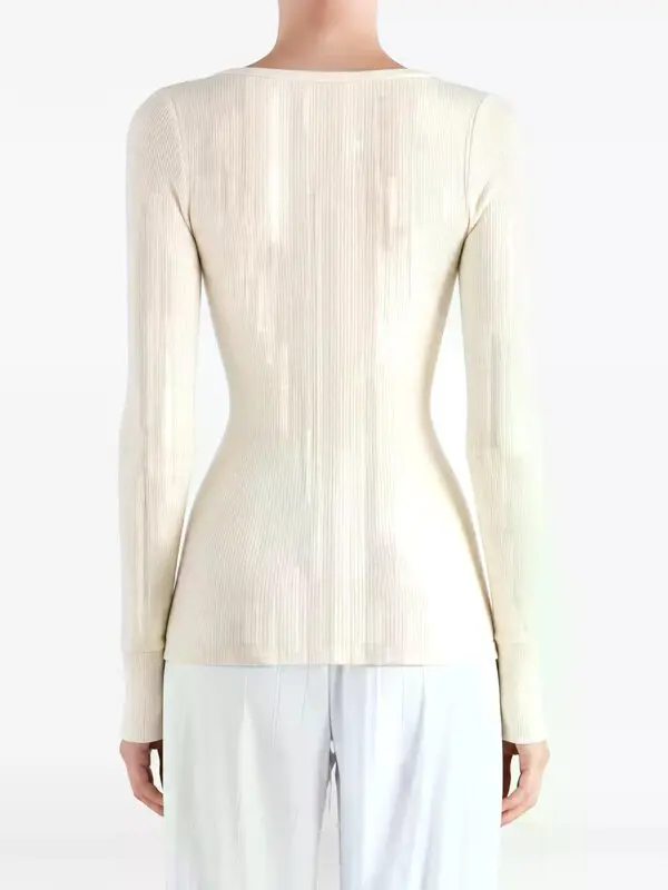 Auralee Ribbed Knit Long Sleeve Top