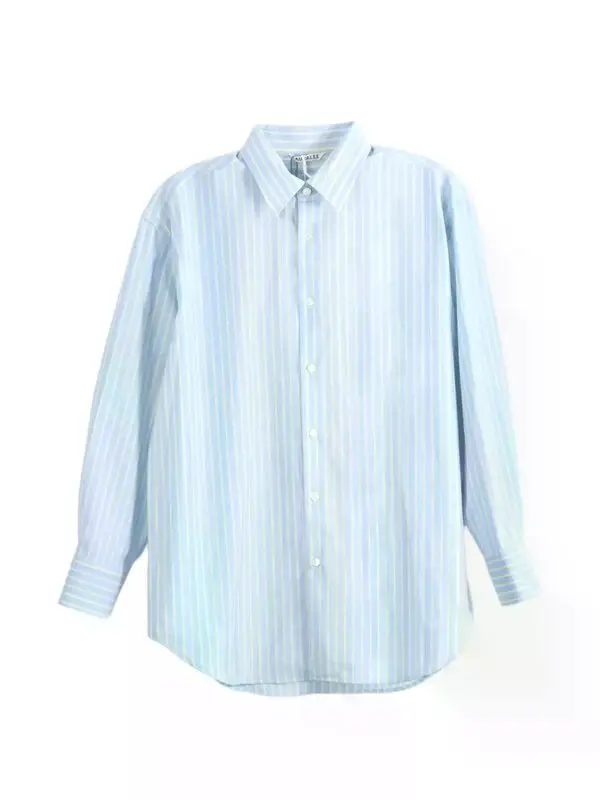 Auralee Striped Wool Shirt - Blue
