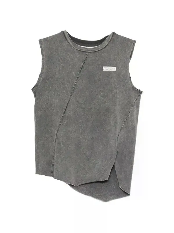 SONG FOR THE MUTE Asymmetric Acid-wash Tank Top - Grey