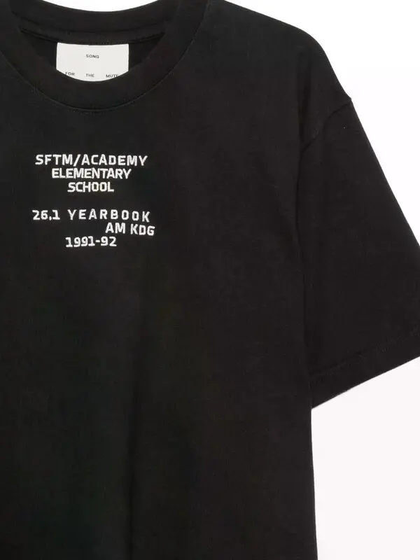 SONG FOR THE MUTE Slogan-print T-shirt - Black