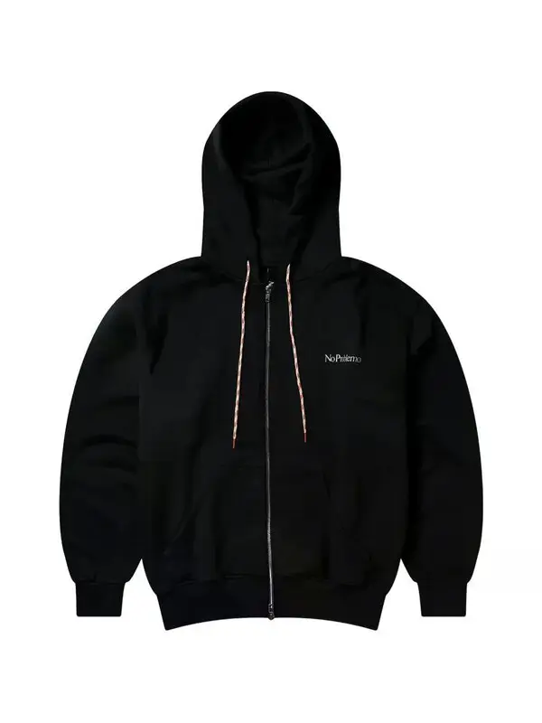 NO PROBLEMO Mini Logo-print Zip-up Hoodie - Black