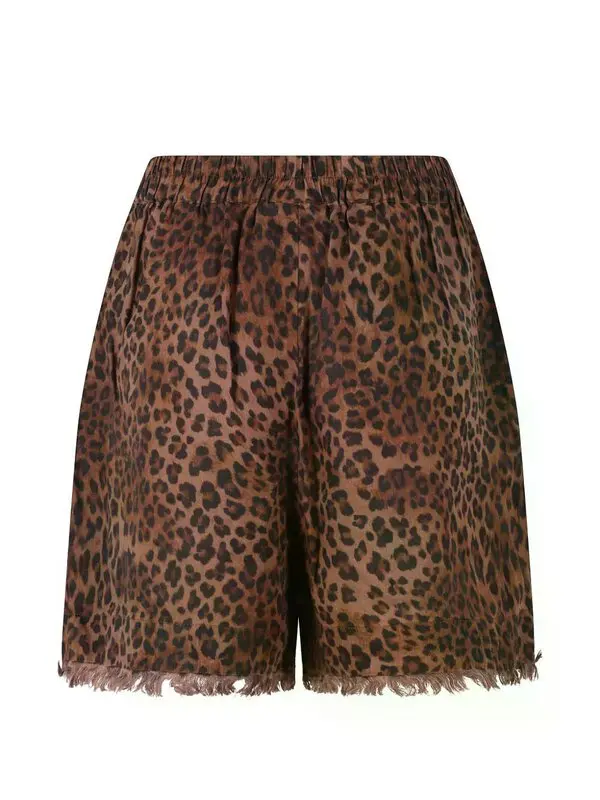 MC2 SAINT BARTH Leopard-print Frayed Shorts