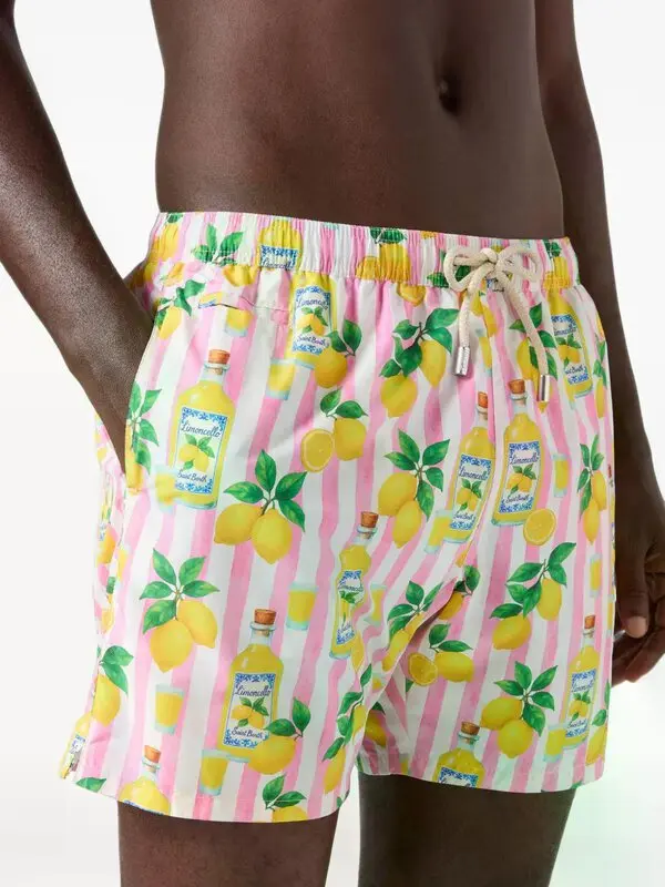 MC2 SAINT BARTH Limoncello Print Swim Shorts - White
