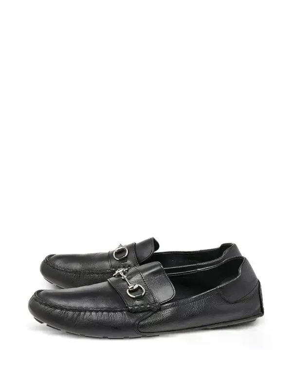 Gucci Leather Horsebit Detail Loafers - Black