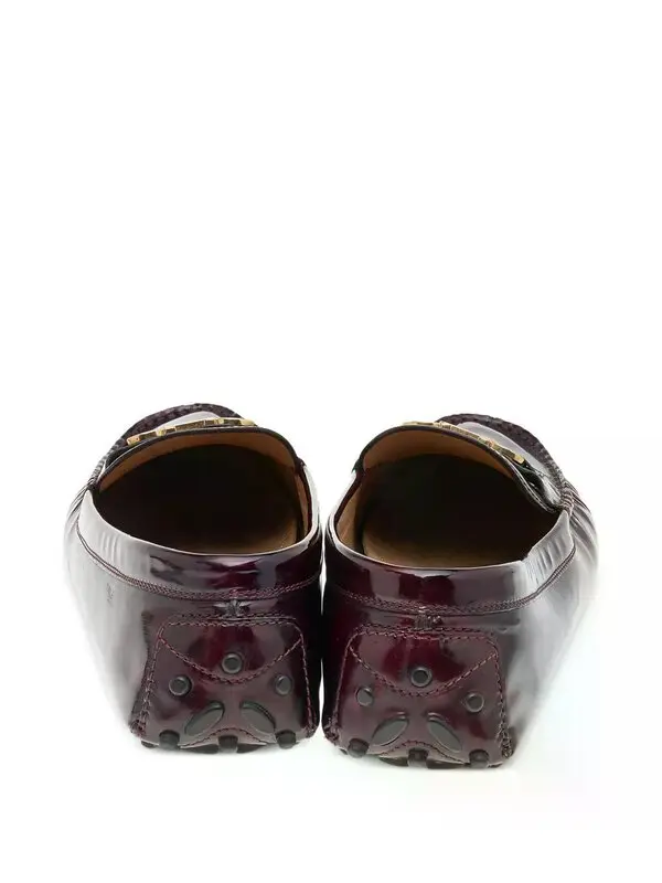 FERRAGAMO Gancini Detail Patent Leather Loafers