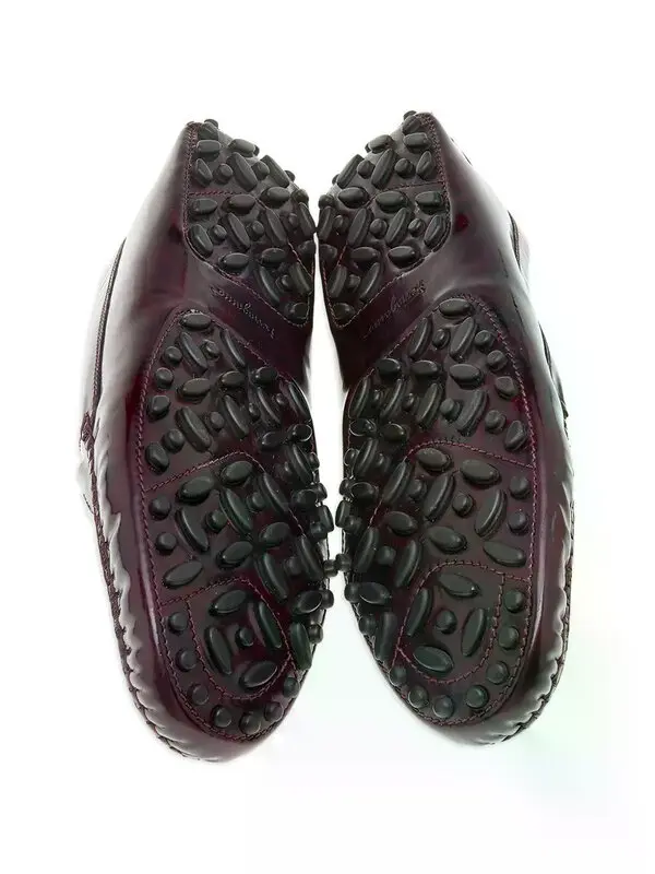 FERRAGAMO Gancini Detail Patent Leather Loafers