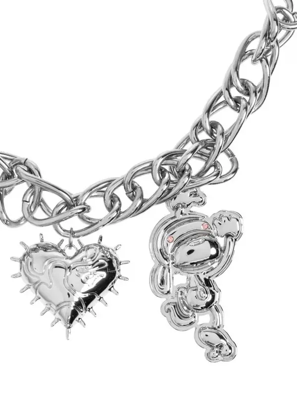 A BATHING APE Charm-embellished Chunky-link Necklace