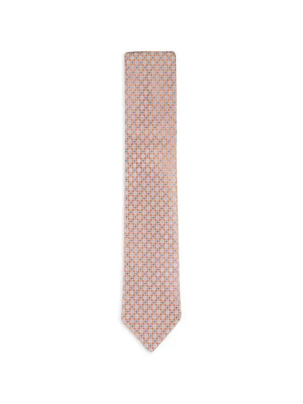 Eton Silk Geometric Jacquard-weave Tie