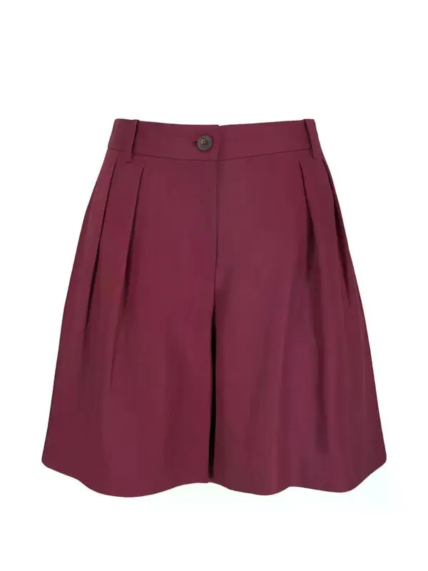 Lafayette 148 New York Park Pleated Linen Shorts - Pink