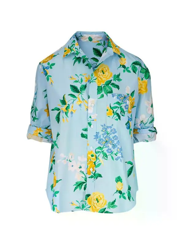 Frank & Eileen Eileen Floral Print Shirt - Blue