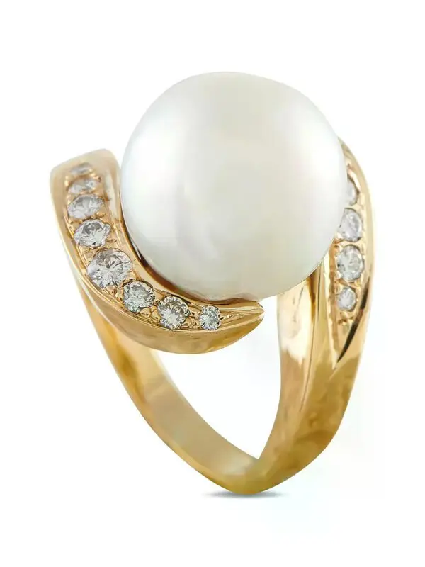 LB EXCLUSIVE 14k Yellow Pearl And Diamond Ring - Gold