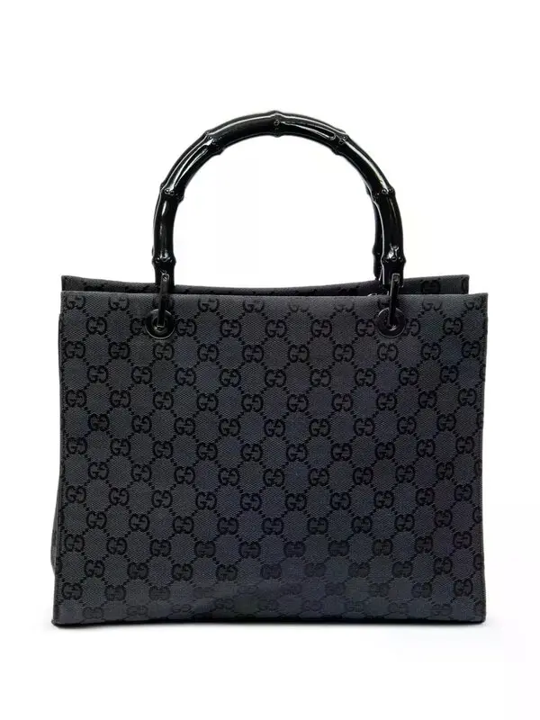 Gucci Bamboo Gg Tote Bag - Black