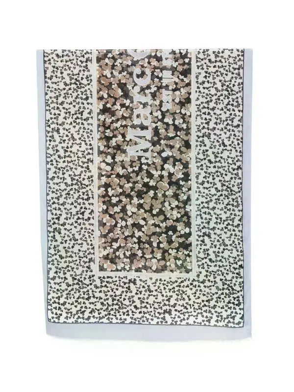 Marc O'polo Floral-print Logo-print Scarf
