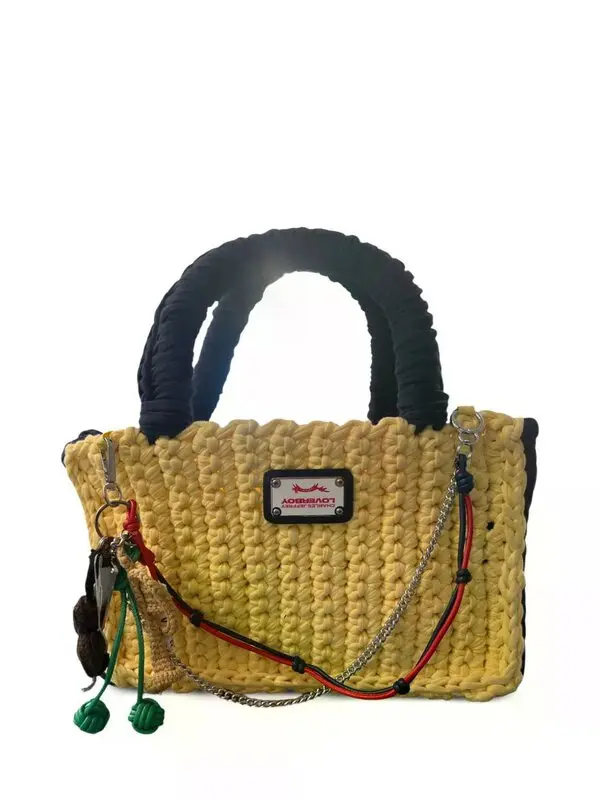 CHARLES JEFFREY Crochet Instrument-charm Tote Bag - Yellow