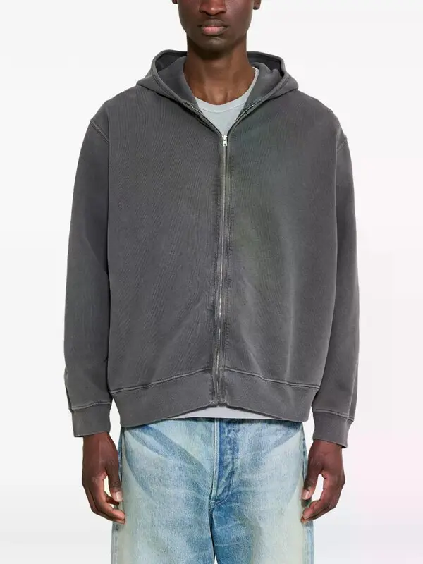 LADY WHITE CO. Cotton Zip-up Hoodie - Grey