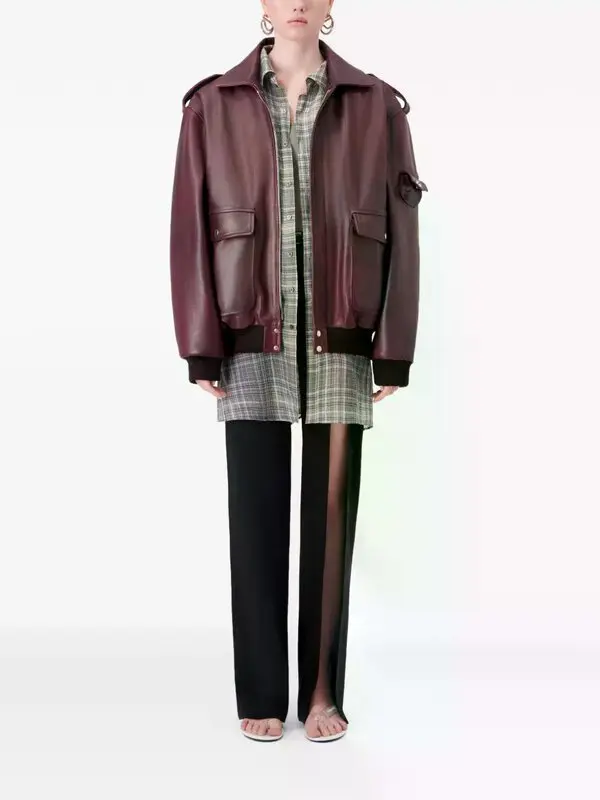 Coperni Oversized Leather Jacket With Patina Finish
