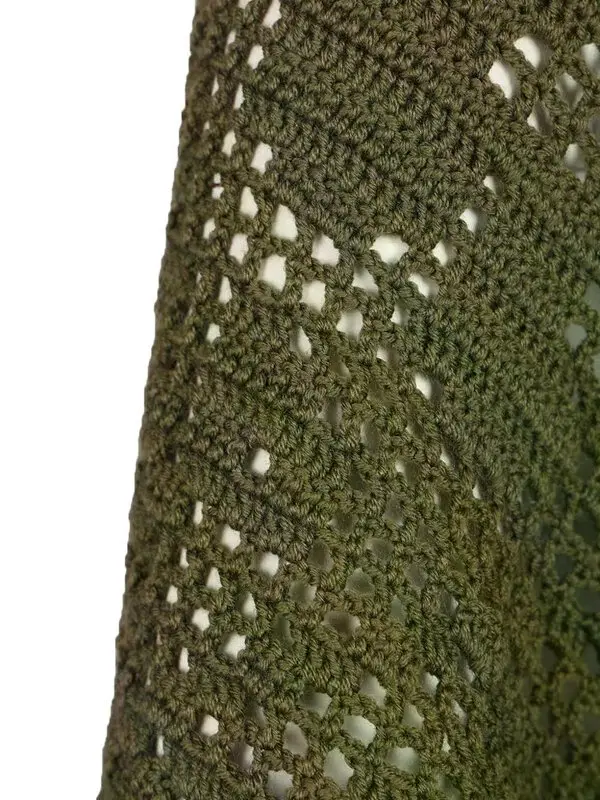 CHIARA IS Peonia Crochet-knit Fringed Shawl