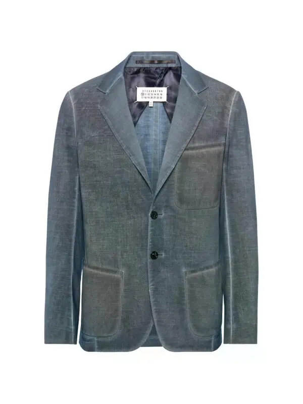 MAISON MARGIELA Double-dyed Single-breasted Blazer - Blue