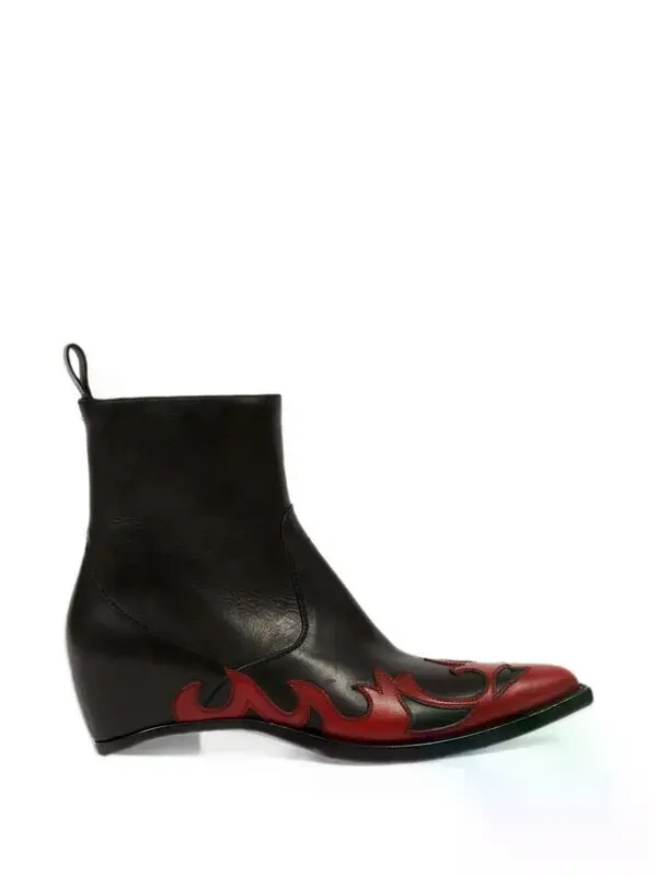 MAISON MARGIELA Heel-less Western Flame Ankle Boots - Ebony