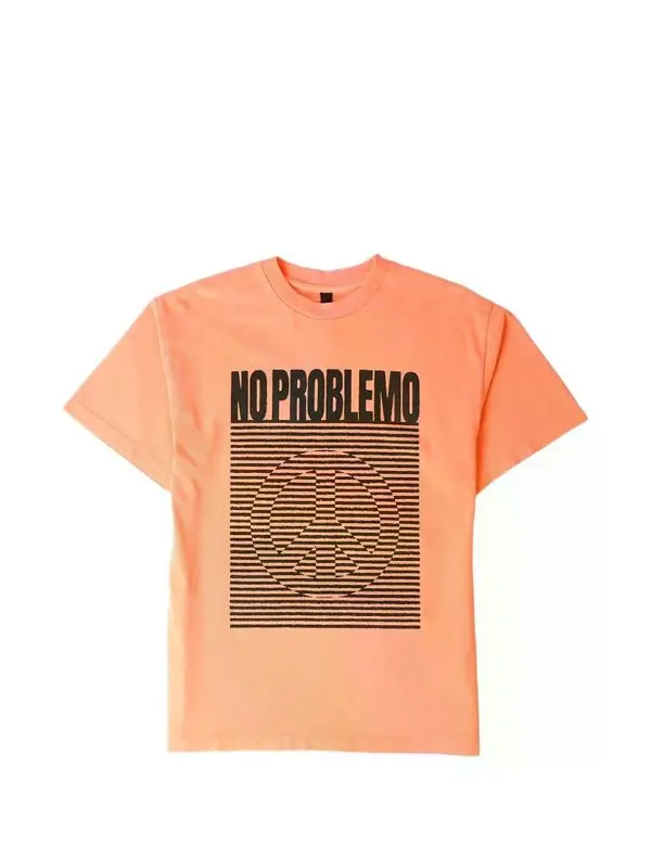 NO PROBLEMO Cnd Wave Graphic Print Crewneck T-shirt - Orange