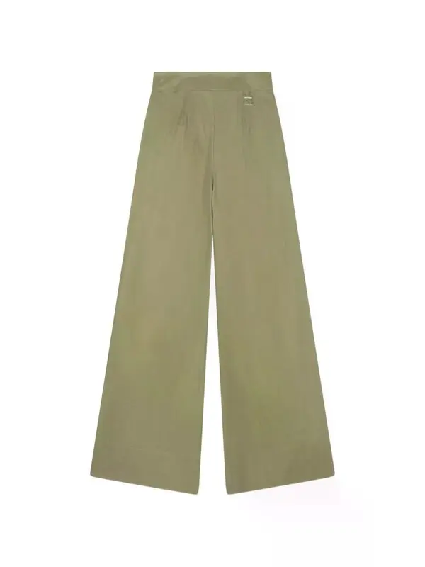 Armani Exchange Cotton Pleated Wide-leg Palazzo Pants - Green