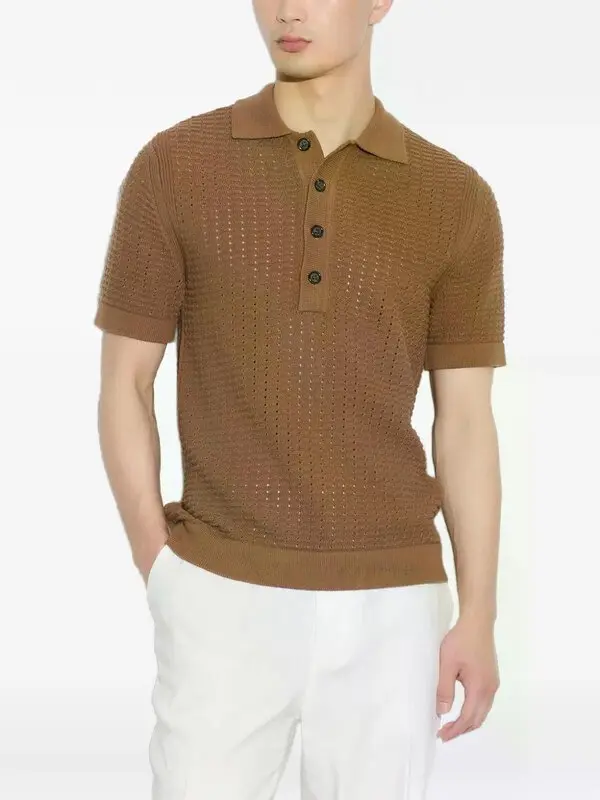PAOLO PECORA Perforated-knit Polo Shirt