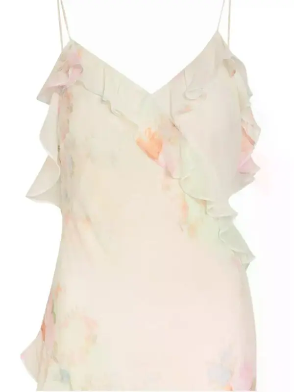 LoveShackFancy Rialto Floral-print Ruffled Maxi Dress - Neutrals