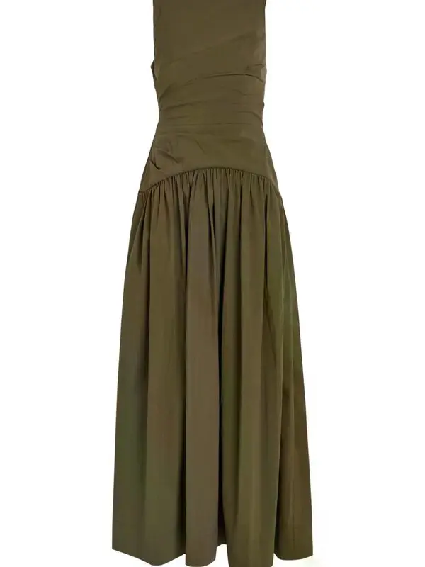 Shona Joy Ruched Gathered-skirt Maxi Dress - Green