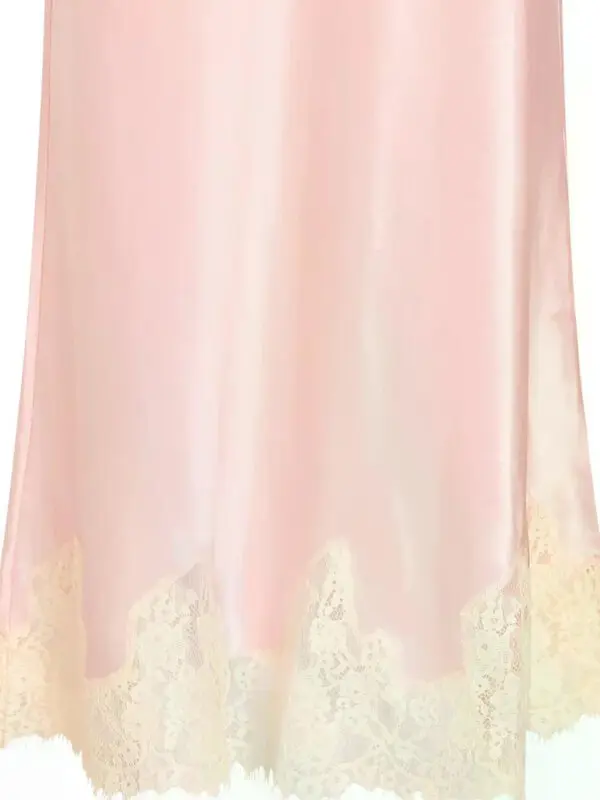 REFORMATION Carolina Lace-trim Satin Midi Skirt - Pink